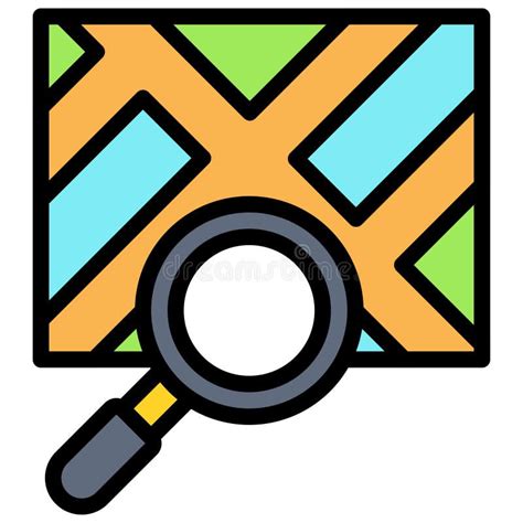 magnifying glass and map icon location map and navigation vector stock