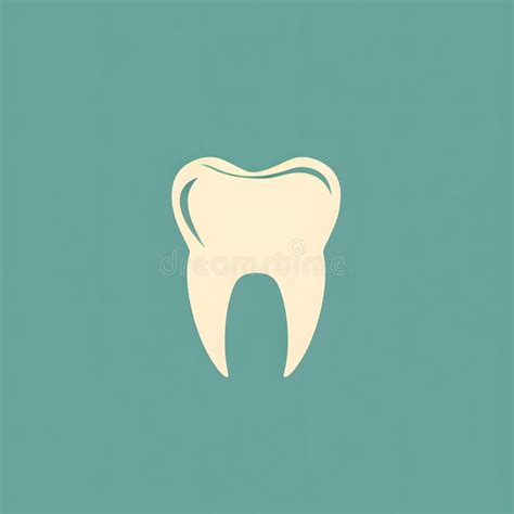 Emblem Of A Tooth In Electric Blue Circle On Azure Background Stock