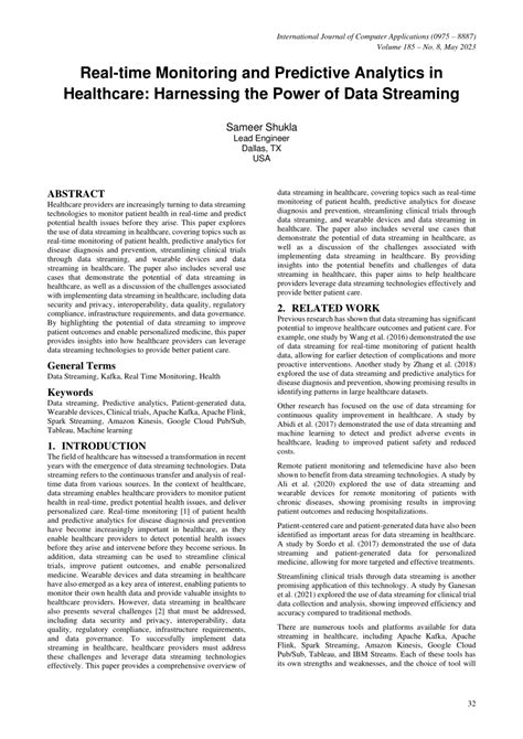 Pdf Real Time Monitoring And Predictive Analytics In Healthcare Harnessing The Power Of Data