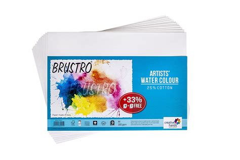 Brustro Watercolour Paper 300 Gsm A4 Cold Pressed 93 Free Sheets Uf