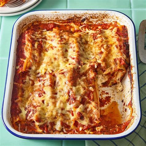 Manicotti Cheese Stuffed Pasta In Rich Marinara Sauce