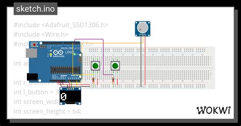 OLED Screen Starting Code Copy Wokwi ESP STM Arduino Simulator