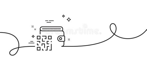 Qr Code Line Icon Scan Barcode Sign Continuous Line With Curl Vector