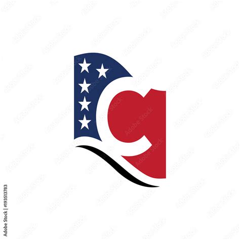 Vector Letter C Logo Design For American Flag Stock Vector Adobe Stock