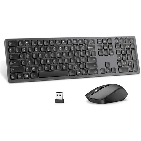 Rechargeable Wireless Keyboard Mouse Combo Seenda Ultra Quiet Full Sized Cordless Keyboard And