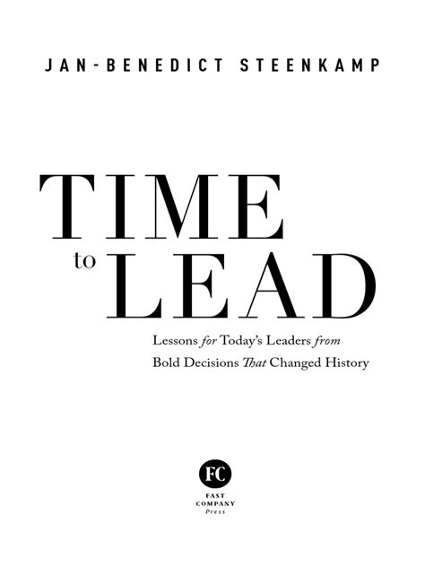 Steenkamp Time To Lead Foreword Pdf Leadership Books