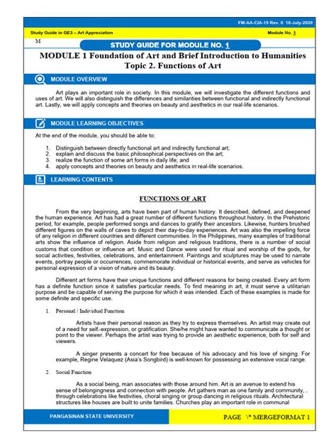 ge3 module 1 topic 2 pdf the arts thought