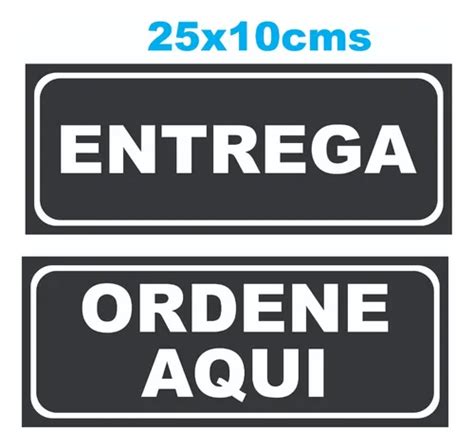 2 Letreros 25x10cms Pvc Negro Ordene Aqui Y Entrega Envío Gratis