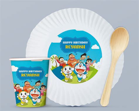 Doraemon Theme Party Cups And Plates Combo Party Decor Party