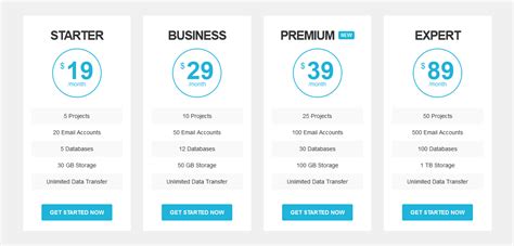 Elegant Responsive Bootstrap Pricing Tables By AthenaStudio CodeCanyon