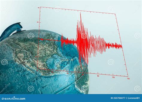 Red Seismic Wave Over Weastern Africa Map Royalty Free Stock