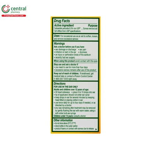 Dung Dịch Nhỏ Tai Debrox Earwax Removal Aid Hỗ Trợ Loại Bỏ Ráy Tai