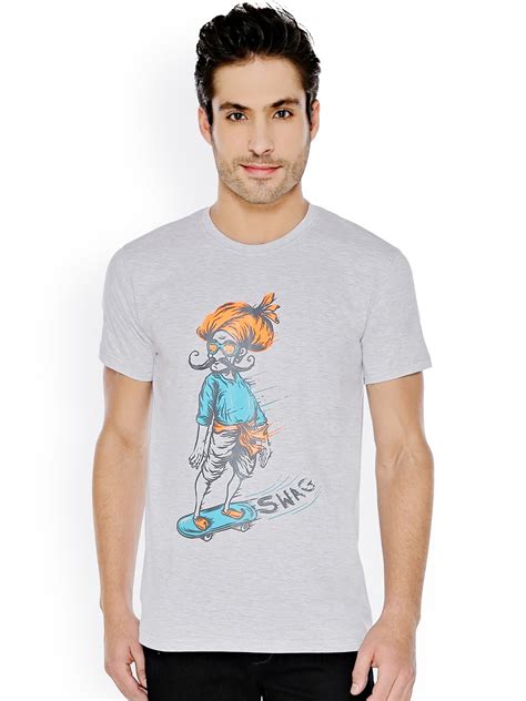 Buy The Souled Store Unisex Grey Desi Swag Printed Round Neck T Shirt