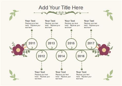 Free Flowers And Leaves Timeline Templates