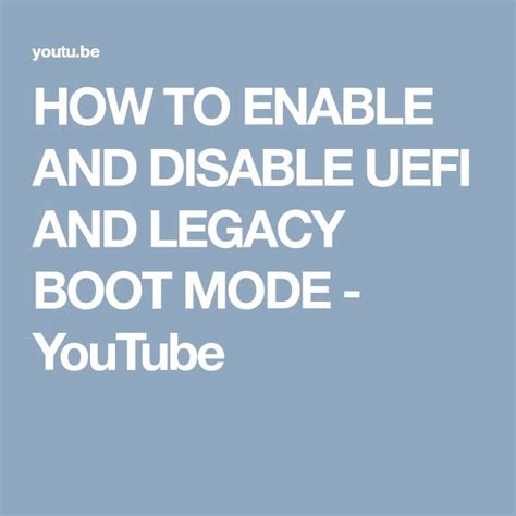 Pin On How To Enable And Disable Uefi Legacy Boot Mode