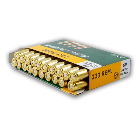 Sellier And Bellot 223 Rem 20rds 55gr Sp 3301 Fps Fc 754908510054