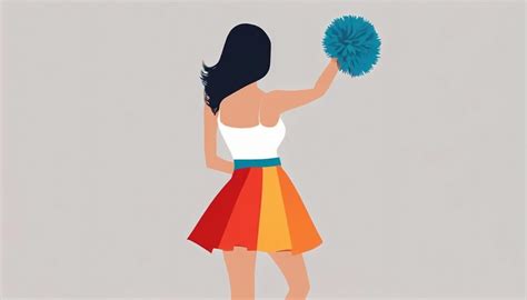 Download Female Cheerleader Illustration With Colorful Pom Poms Backgrounds Online Creative