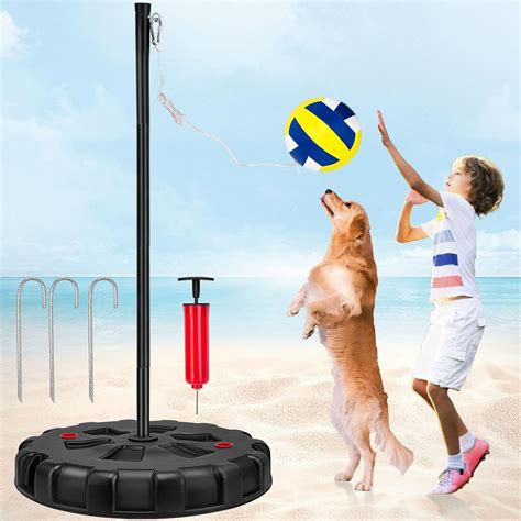 Tetherball Set Portable Tetherball Ball And Rope Heavy Duty Tether