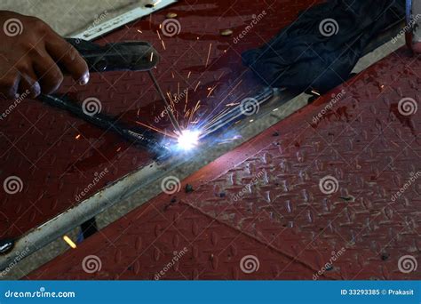 Welding With Sparks Stock Image Image Of Engineering 33293385