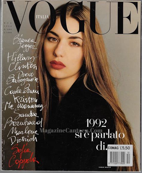 Vogue Italia Magazine 1992 Sofia Coppola Magazine Canteen