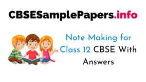 Note Making Class CBSE Format Examples CBSE Sample Papers Note Making Class CBSE Format Examples CBSE Sample Papers