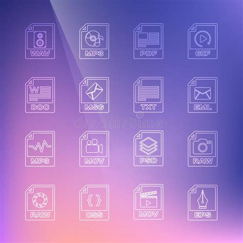 set line eps file document raw eml pdf msg doc wav and txt icon