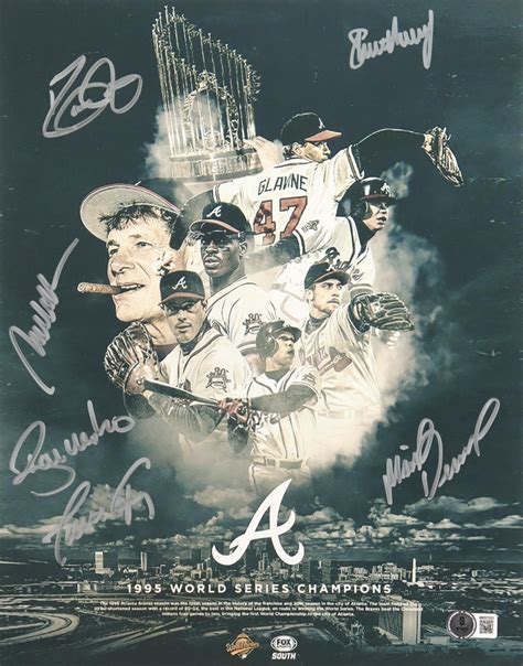 Braves 1995 World Series Champions 11x14 Photo Signed By 6 With Dave