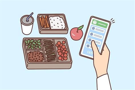 Premium Vector Person Count Food Calories On Mobile App