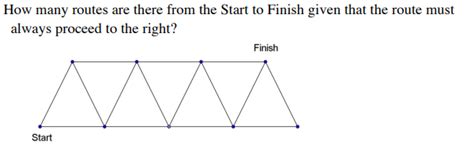 Combinatorics How Many Total Paths Possible On A Triangle Grid