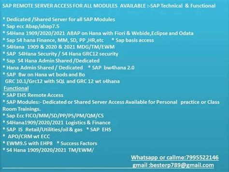 Sap Server Access For Practice At 1000 Month In Secunderabad ID 26446877291