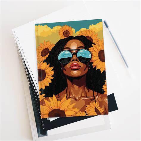 Sunflower Black Girl Dope Black Girl Journal Ruled Line Black