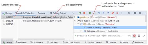 Examine Suspended Program JetBrains Rider Documentation