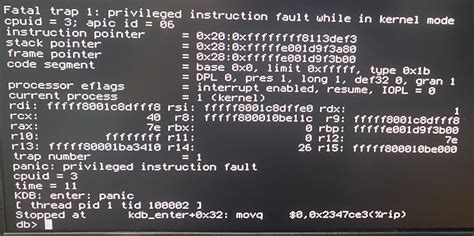 Privileged Instruction Fault While In Kernel Mode Rpfsense