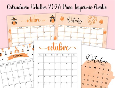 October 2026 Calendars 40 Free Printable Pdf