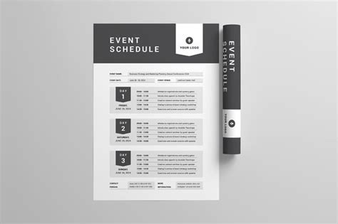 Event Schedule Ms Word And Indesign Print Templates Ft Event