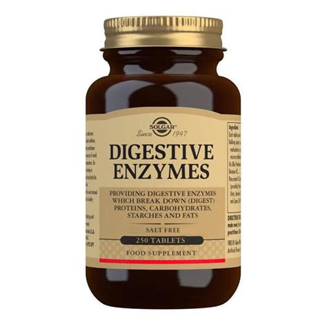 Solgar Digestive Enzymes 100 250 Tablets Digests Proteins Carbs