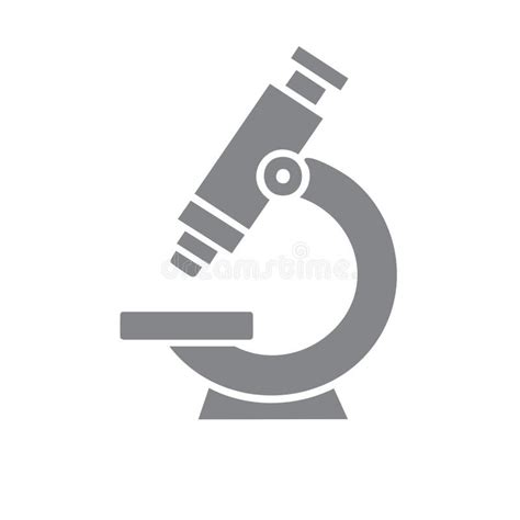 Simple Gray Microscope Icon Representing Science Education Medical