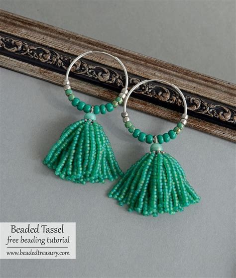 Free Beading Tutorial Beaded Tassel Beaded Tassel Earrings Diy