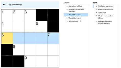 They Hit The Books Nyt Mini Crossword Puzzle Clue Answer And Hints
