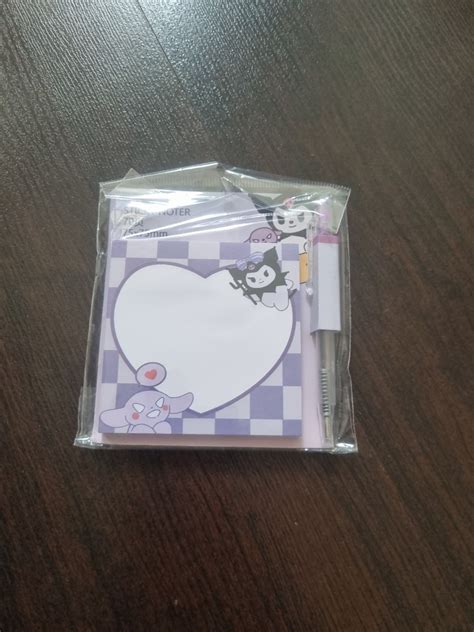 Brand New Kuromi Notepad With Pen Hobbies And Toys Stationery And Craft