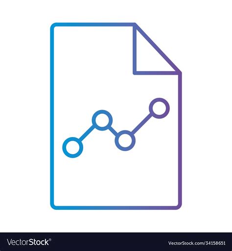 Line Chart In Document Gradient Style Icon Vector Image