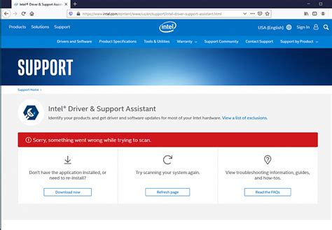 Intel Driver And Support Assistant Sorry Something Went Wrong Page 2 Windows 10 Forums