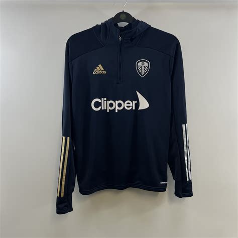 Leeds United 14 Zip Football Hoodie 202021 Adults Small Adidas G526