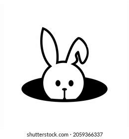 Cute Cartoon Rabbit Hole Stock Vector Stock Vector Royalty Free