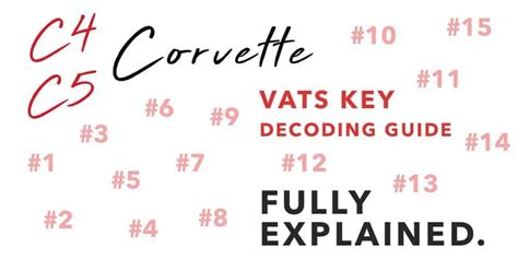 C4 To C5 Corvette Vats Key Decoding Guide 1986 To 2004 53 Off