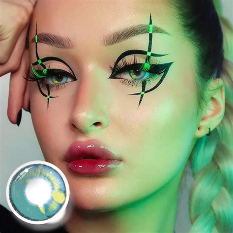 Cosplay Anime Green Prescription Colored Contact Lenses Beaueye Us