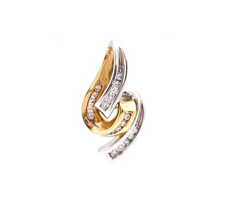 Lot 14k White And Yellow Gold Diamond Freeform Jewelry Suite