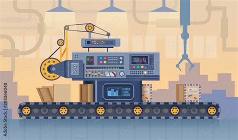 Factory Assembly Line Cartoon