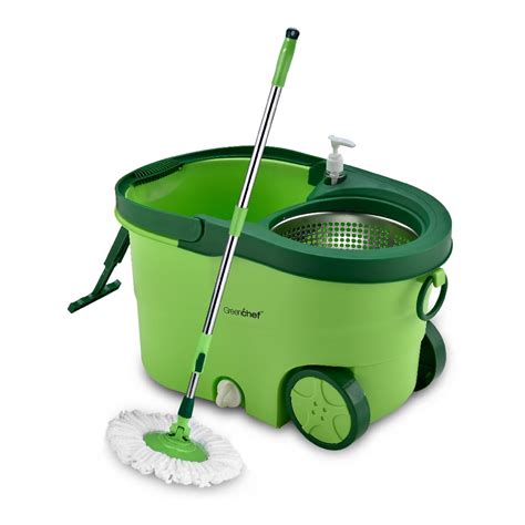 Greenchef Spin Mop Set 360 Degree Stainless Steel Mop Set Green