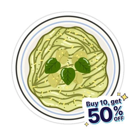 Trenette Al Pesto Sticker By Cricketdoodles Pesto Green Pasta Food